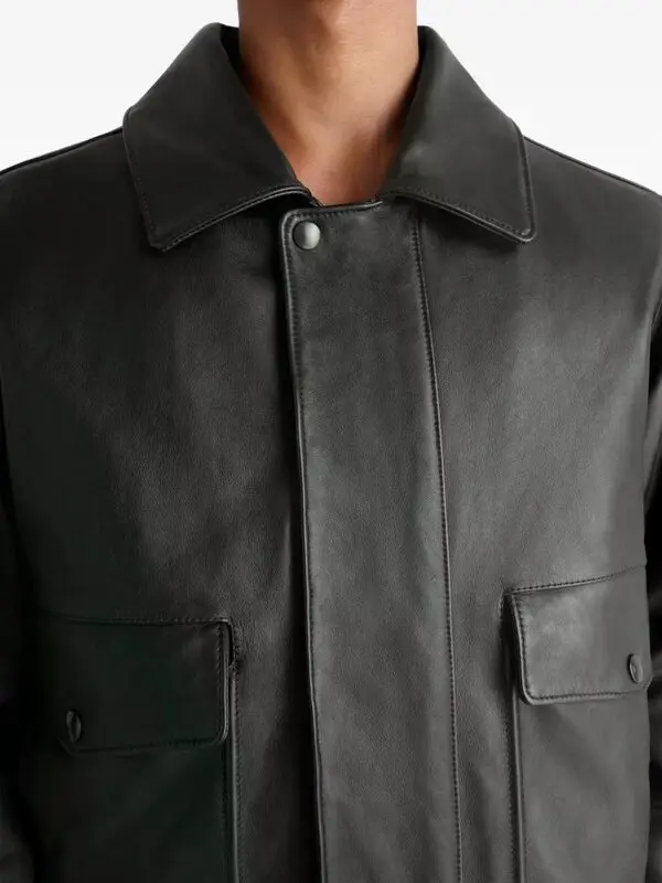 LEMAIRE Fur-collar Leather Jacket