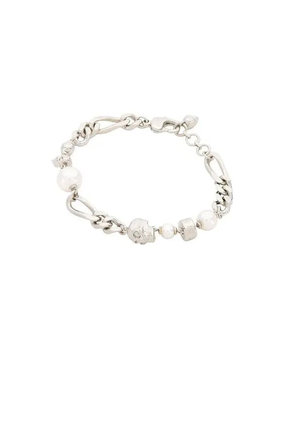 Alexander McQueen Pearl & Brass Bracelet - Silver