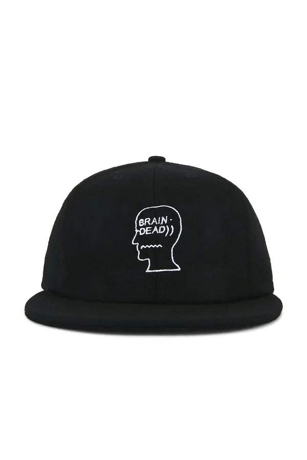 BRAIN DEAD Flannel Logohead Cap - Black
