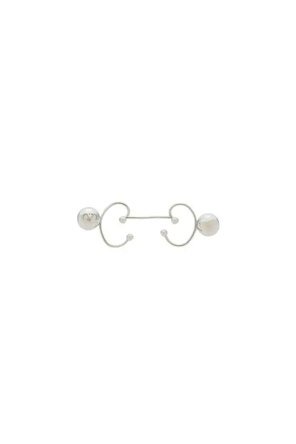 Valentino Garavani Metallic Silver Mono Earring