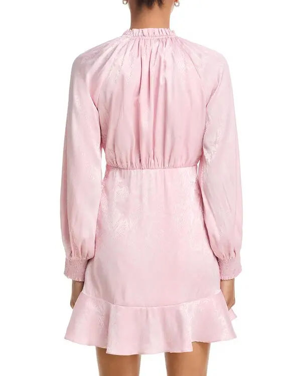 Aqua Ruffled Faux Wrap Dress