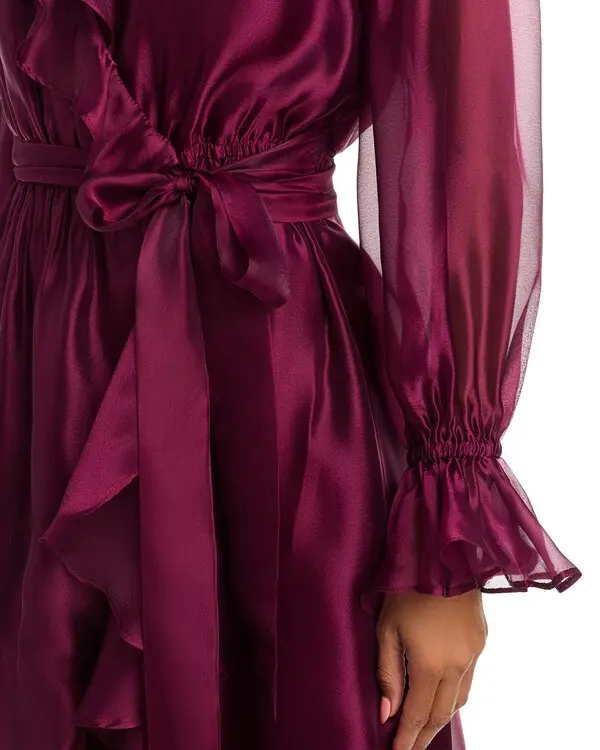 Aqua Ruffled Chiffon Dress