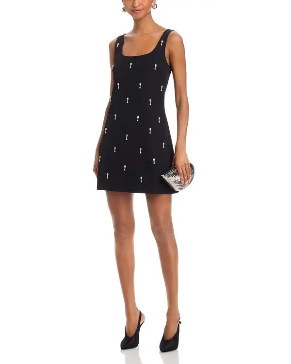Aqua Crystal Embellished Shift Dress