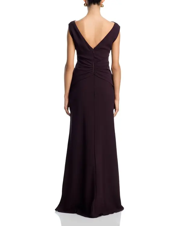 Amsale Crepe Twist Front Gown
