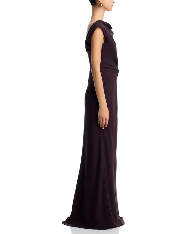 Amsale Crepe Twist Front Gown
