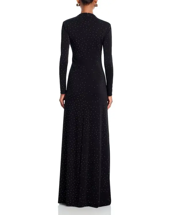 Aqua Long Sleeve Studded Gown