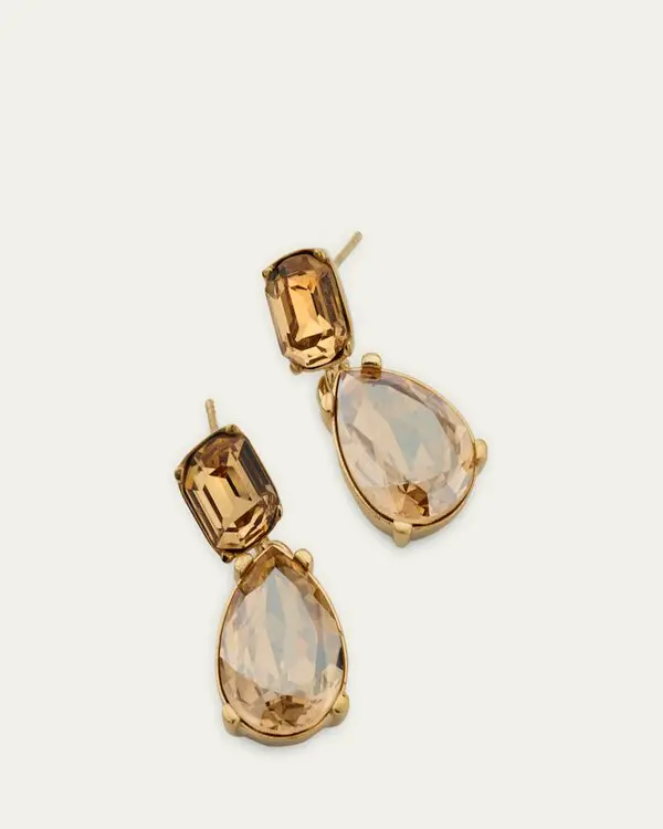 Oscar De La Renta Crystal Drop Earrings - Gold