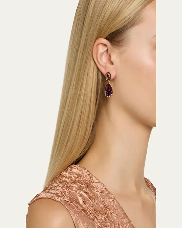 Oscar De La Renta Crystal Drop Earrings - Iris