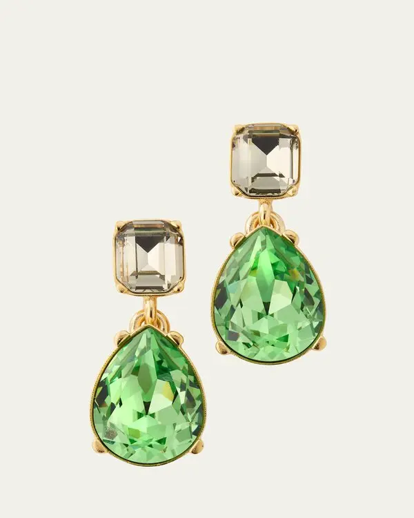 Oscar De La Renta Crystal Drop Earrings - Peridot