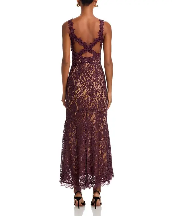 Aqua Stretch Lace Tank Maxi Dress