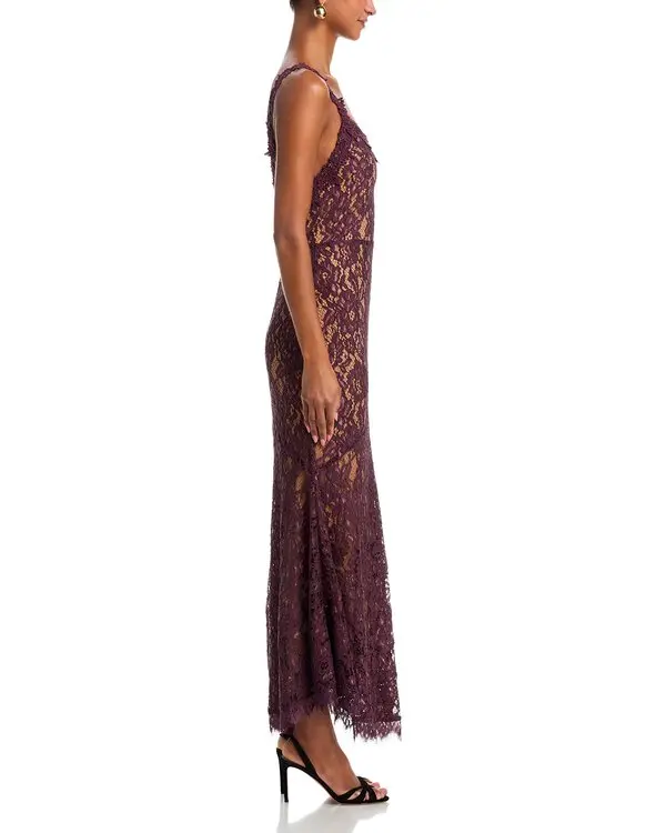 Aqua Stretch Lace Tank Maxi Dress - exclusive - Cherry Lacquer - XL