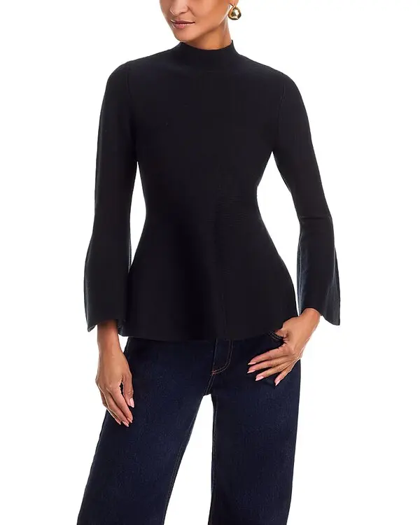 Aqua Mock Neck Bell Sleeve Top