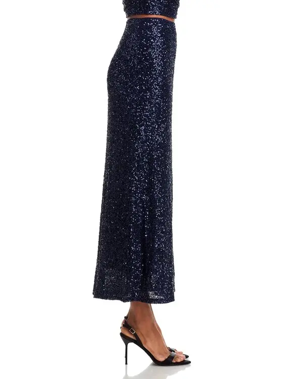Aqua Sequin Maxi Skirt