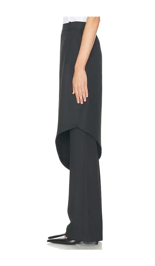 HELSA Asymmetrical Skirt Overlay Trousers - Black