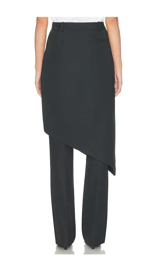 HELSA Asymmetrical Skirt Overlay Trousers - Black
