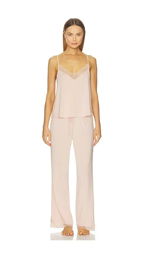 Eberjey Kari Cami & Pant Pj Set In Pink