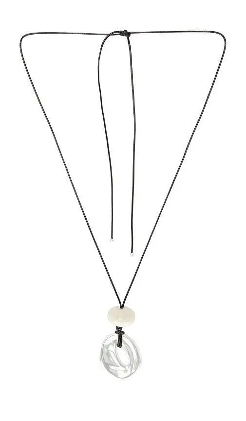 8 Other Reasons Leather Cord Necklace - Silver & Pearl