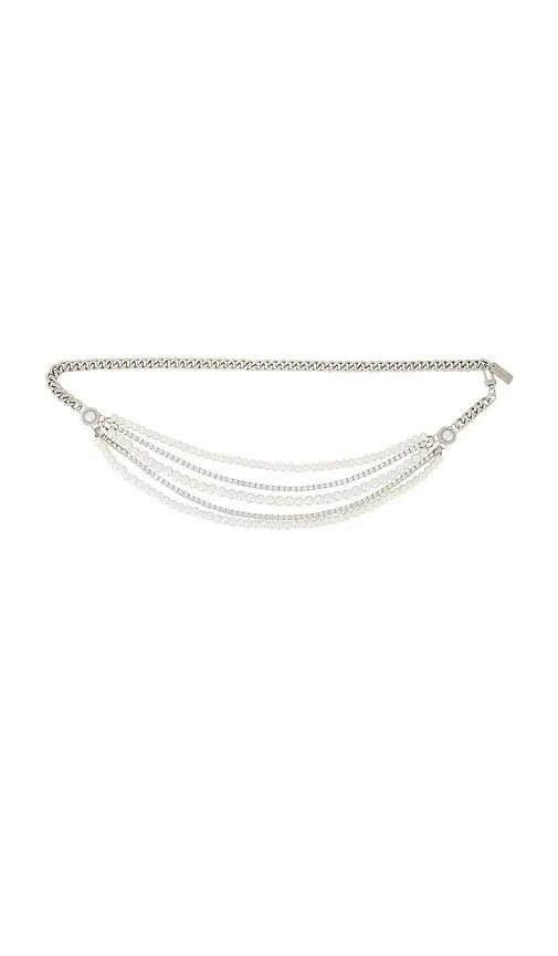 Retrofete Chloe Pearl Chain Belt - Silver