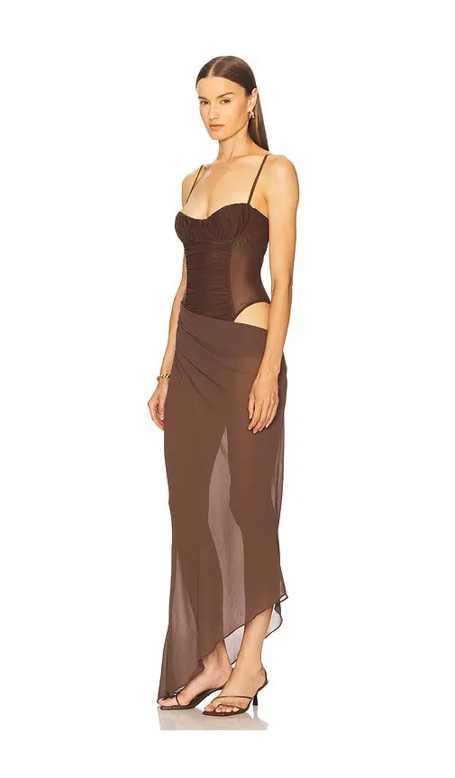 CAMILA COELHO Greer Maxi Dress - Chocolate Brown