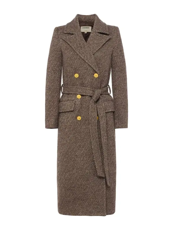 L'Agence Kolina Long Coat - Bracken Brown/gold