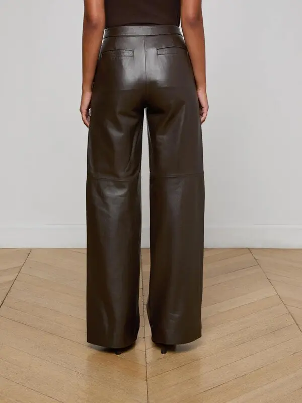 L'Agence Livvy Leather Trouser - Chocolate
