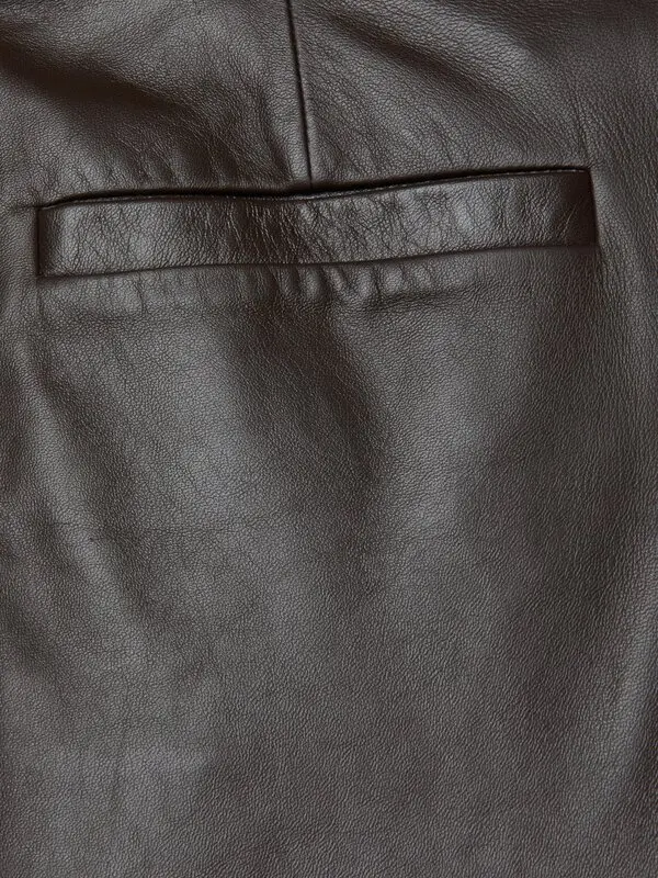 L'Agence Livvy Leather Trouser - Chocolate