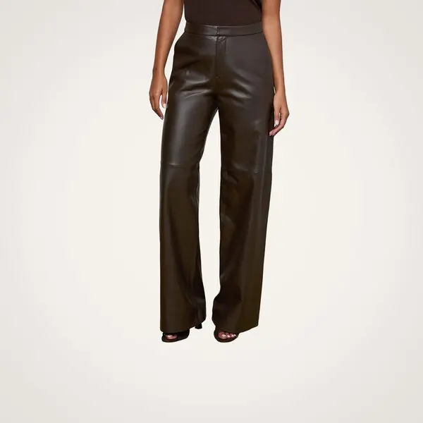 L'Agence Livvy Leather Trouser - Chocolate