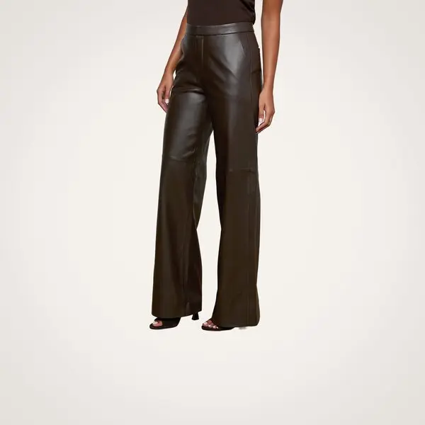 L'Agence Livvy Leather Trouser - Chocolate