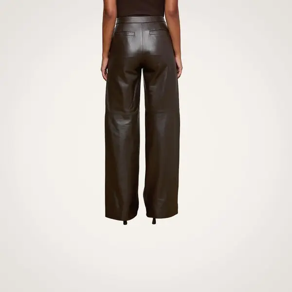 L'Agence Livvy Leather Trouser - Chocolate