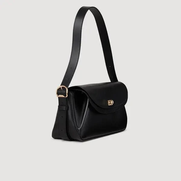 Sandro Le Mambo Leather Shoulder Bag - Black