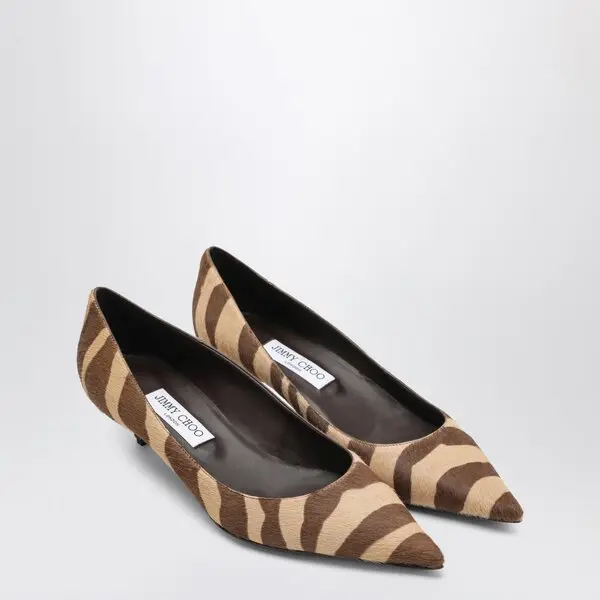 JIMMY CHOO Amelia Zebra-print Pumps - Brown