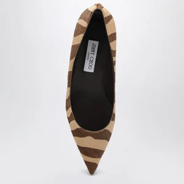 JIMMY CHOO Amelia Zebra-print Pumps - Brown