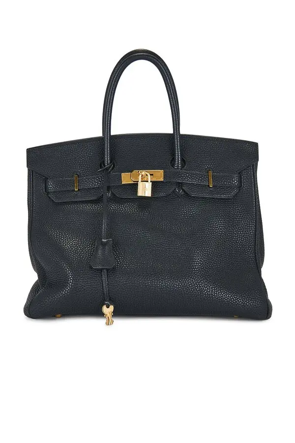 Hermès Clemence Birkin 35 Retourne Handbag - Noir