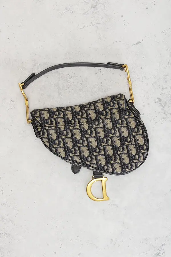 Dior Trotter Oblique Mini Saddle Bag - Blue