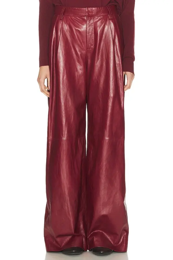 Simkhai Kobie Wide Leg Pant - Cranberry