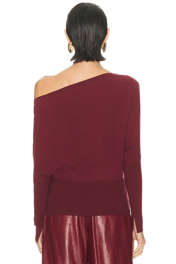 Simkhai Lavina Draped Off-shoulder Sweater - Cranberry