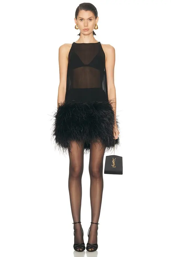 SANS FAFF Kendall Feather Mini Dress