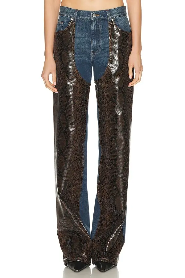 Stella McCartney Snake Chap Wide Leg - Dark Blue
