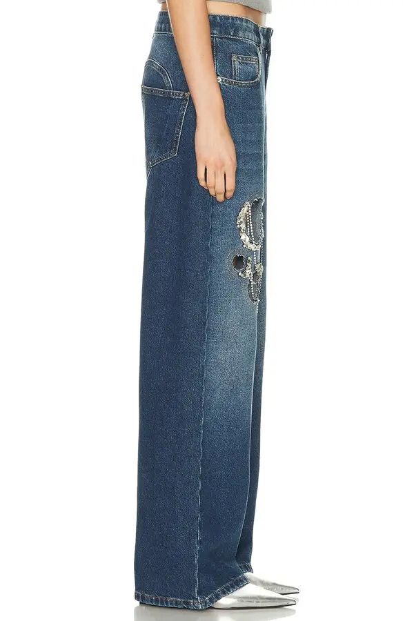 AREA Crystal Chain Cutout Relaxed Leg