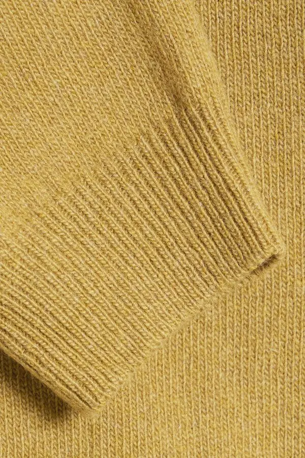 Another Tomorrow Cashmere And Wool-blend Polo Sweater - Mustard