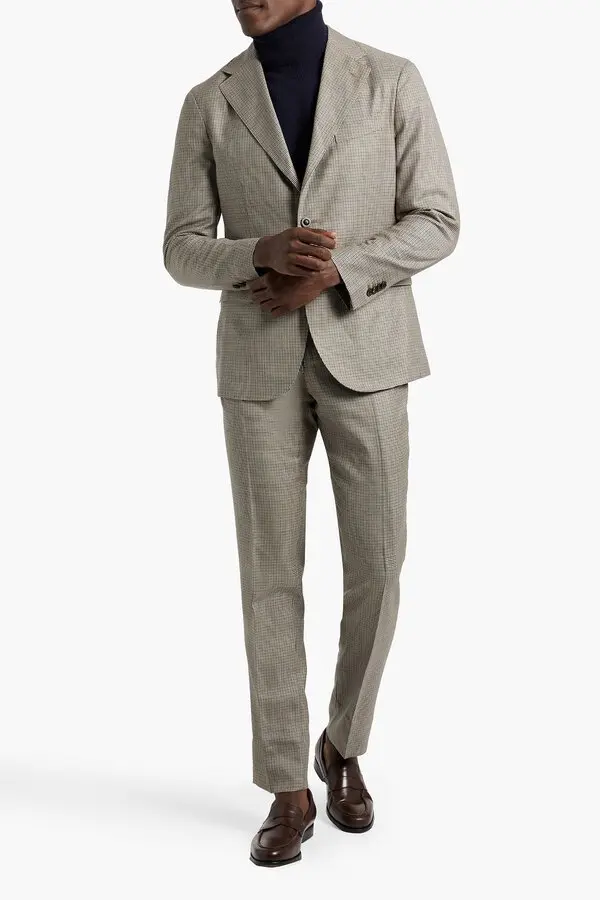 Boglioli Houndstooth Wool And Silkblend Suit