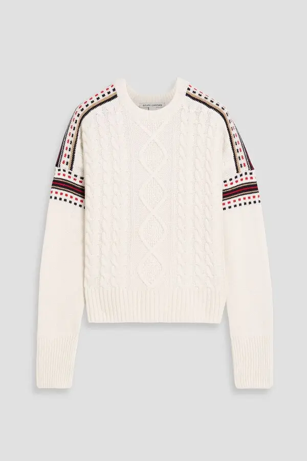 Autumn Cashmere Intarsia And Cable-knit Sweater