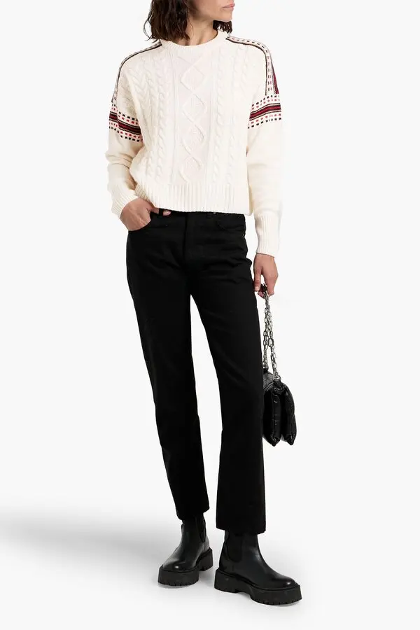 Autumn Cashmere Intarsia And Cable-knit Sweater