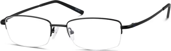Zenni Half-rim Rectangle Flex Titanium Frame - Black