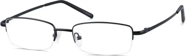 Zenni Flex Titanium Half Rim Rectangle Eyeglasses - Black