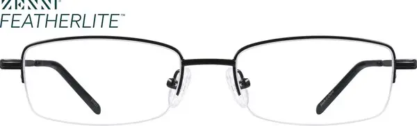 Zenni Lightweight Rectangle Half-rim Flex Titanium Eyeglasses - Black