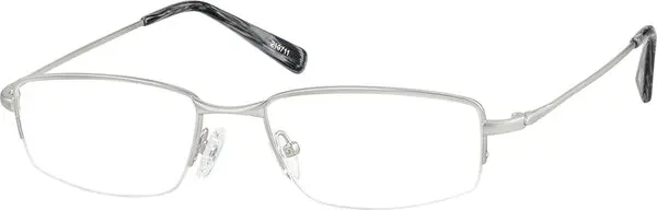 Zenni Lightweight Flex Titanium Half-rim Rectangle Eyeglasses - Silver