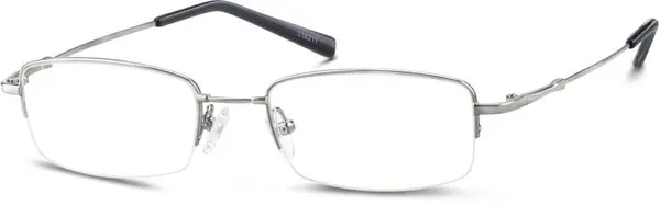 Zenni Flex Titanium Half Rim Rectangle Eyeglasses - Silver
