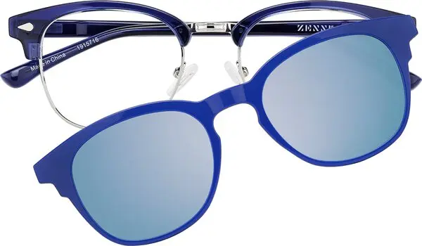 Zenni Browline Full Rim Frame Glasses - Blue