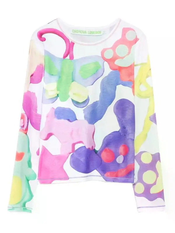 CHOPOVA LOWENA Abstract-print T-shirt - White